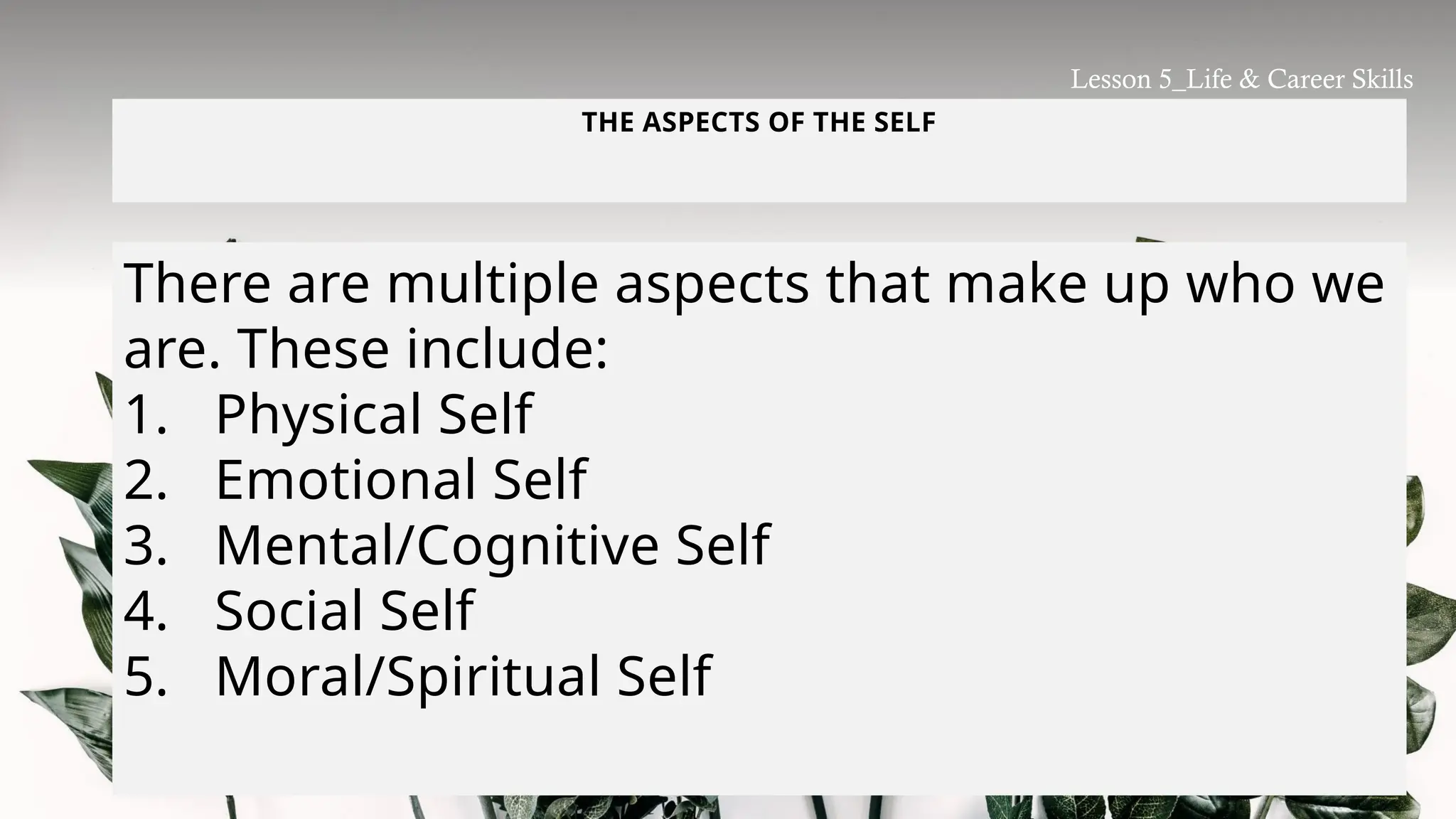 Exploring the Aspects of the Self Lecture.pptx