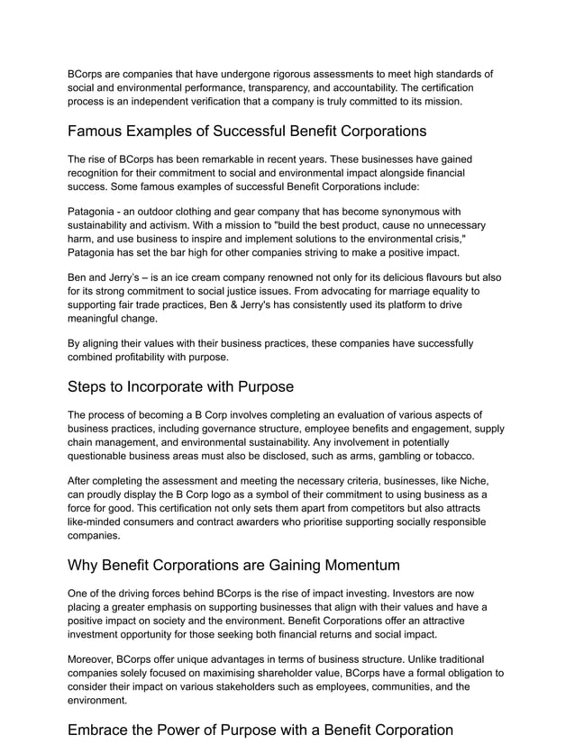 Exploring the Benefits of a Benefit Corporation.pdf | Green Solutions ...