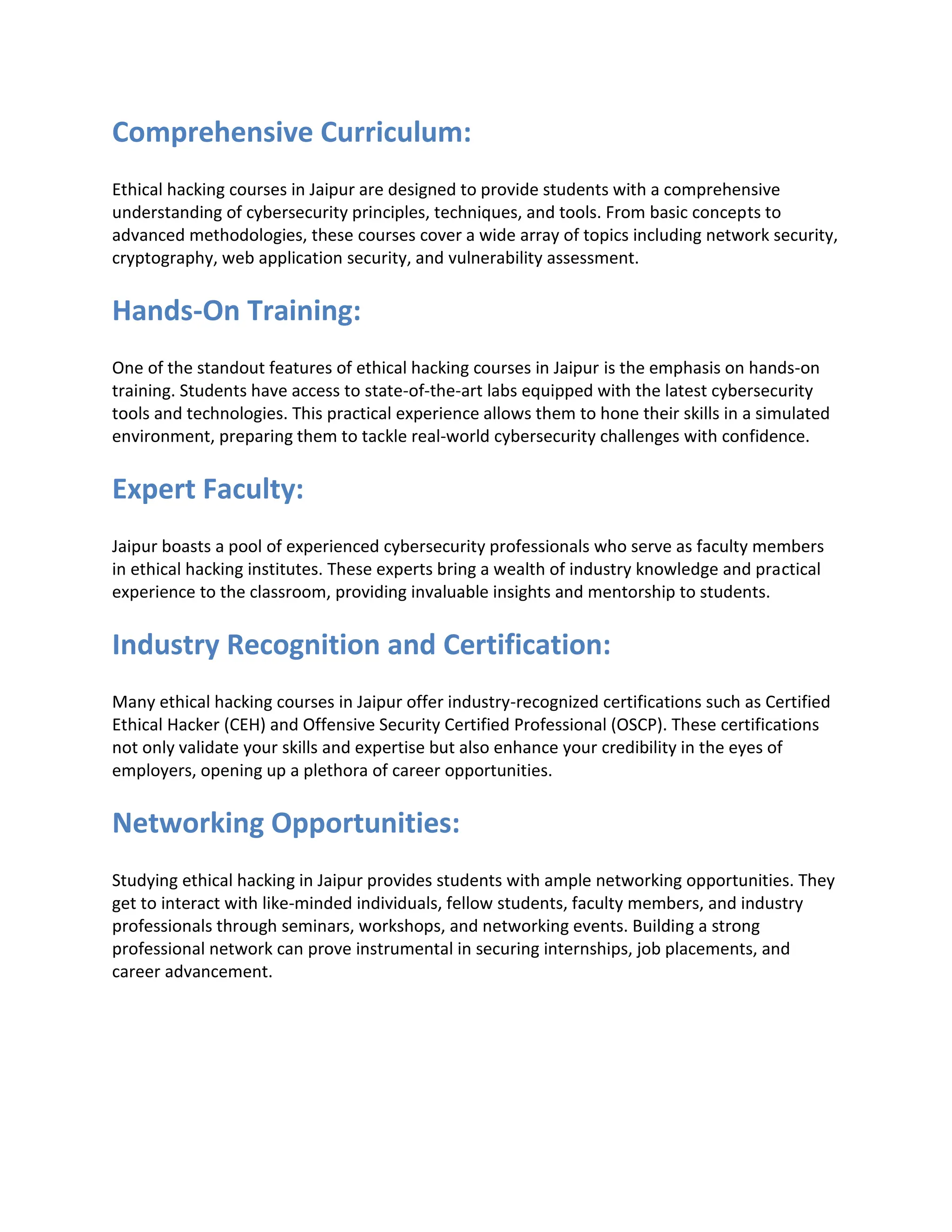 Exploring the Benefits of Pursuing an Ethical Hacking Course in Jaipur ...