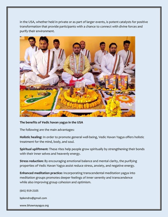 Exploring the benefits of vedic havan yagya in the USA | PDF