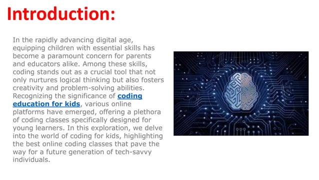 Exploring the Best Coding Classes Online for Kids | PPT