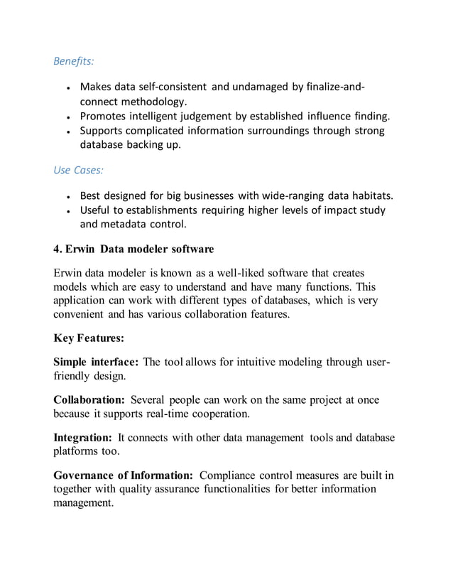 Exploring the Best Data Modeling Tools for Your Business | PDF
