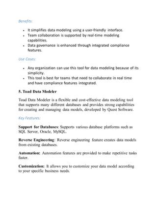 Exploring the Best Data Modeling Tools for Your Business | PDF