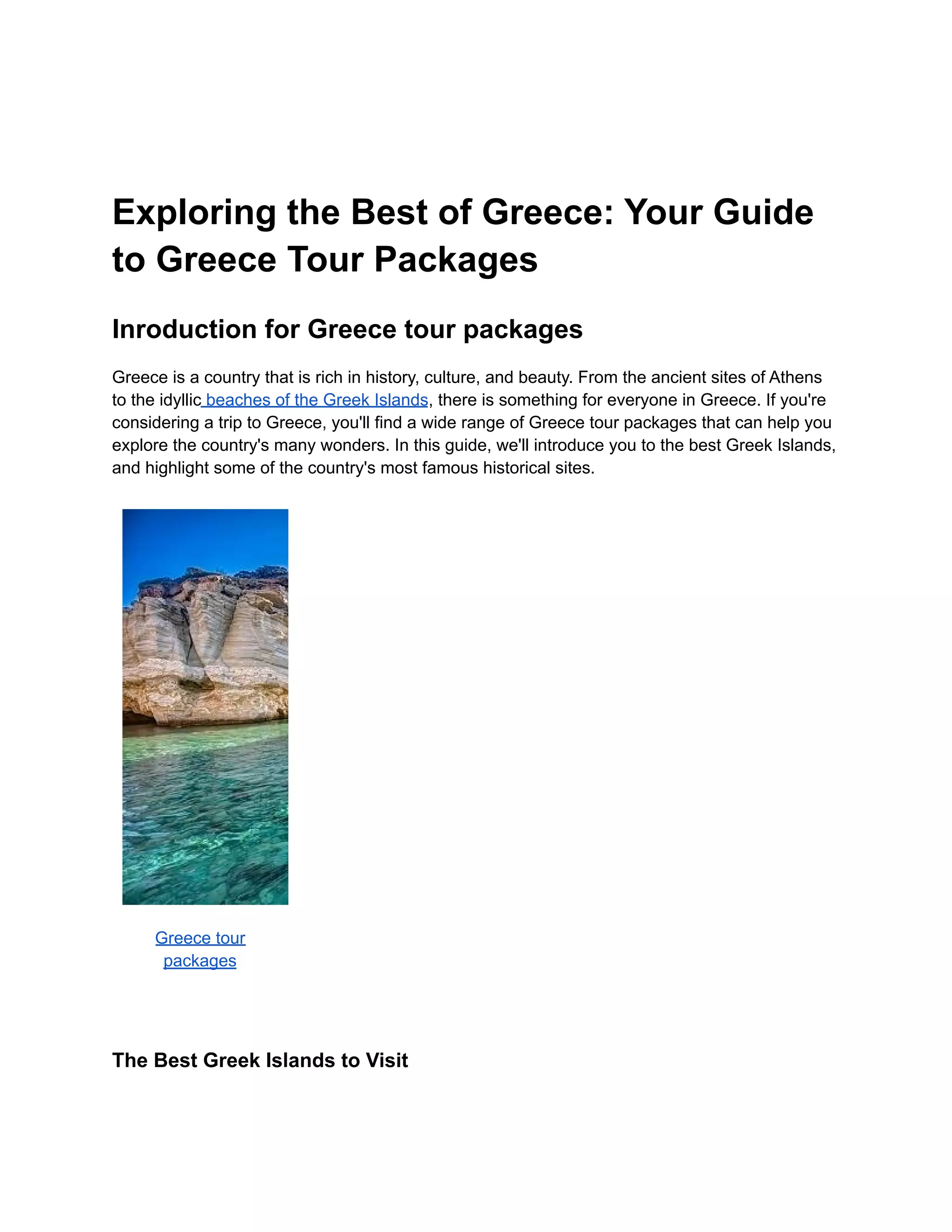 Exploring the Best of Greece_ Your Guide to Greece Tour Packages.pdf