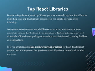 Discover the Top React Libraries for Enhanced Web Development in 2023 | PPT
