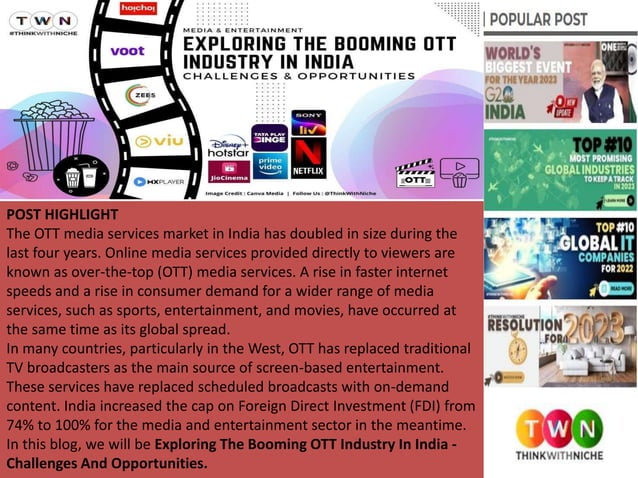 Exploring The Booming OTT Industry In India - Challenges And ...