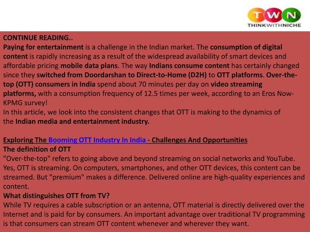 Exploring The Booming OTT Industry In India - Challenges And ...