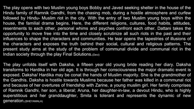 Exploring the Central Theme of Communal Riots in 'Final Solutions'.pptx