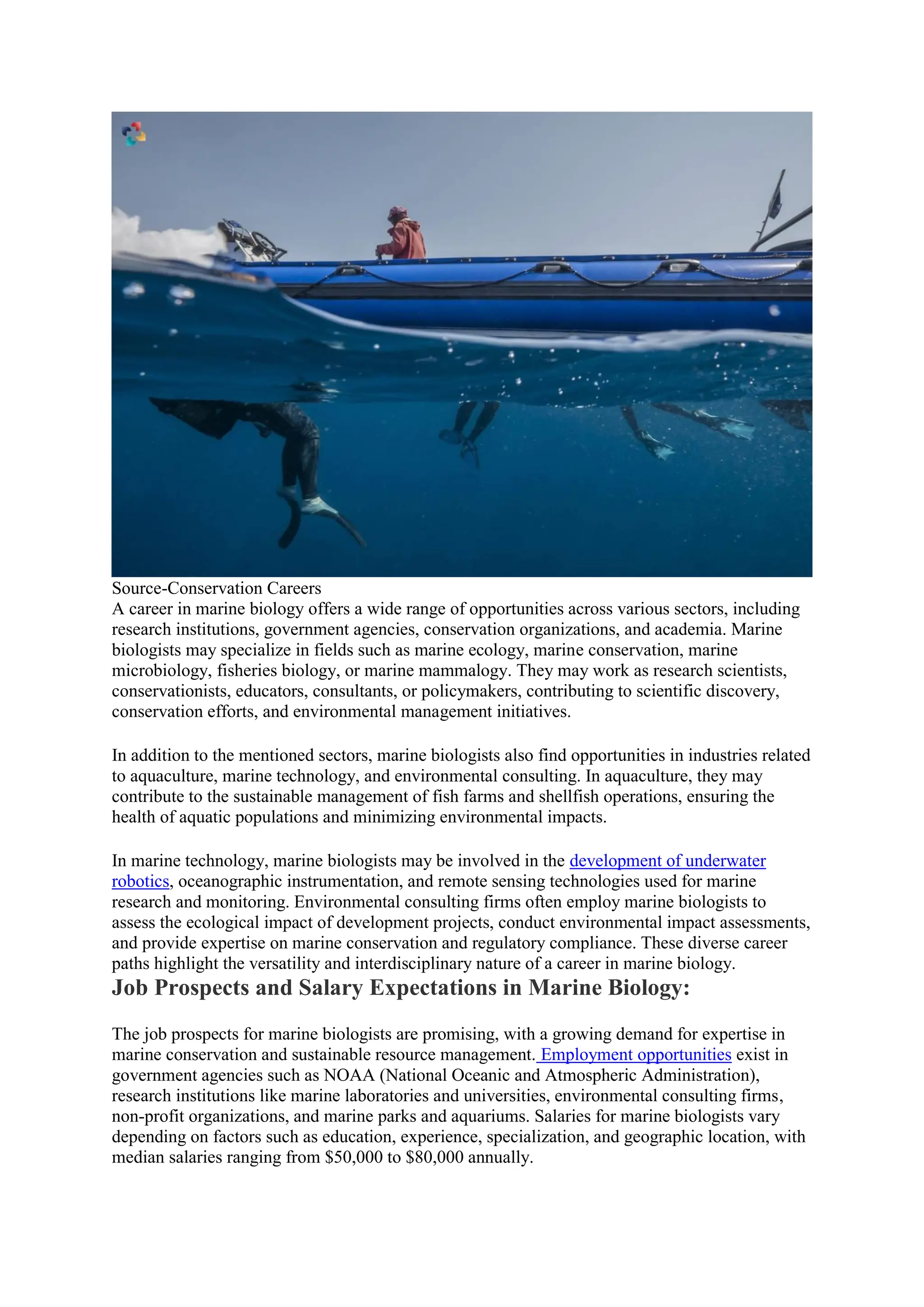 Career in Marine Biology: Educational Options, Employment Opportunities ...