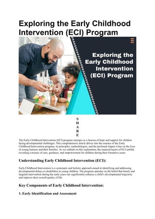 What Is the Early Childhood Intervention (ECI) Program? | Future Education Magazine | PDF