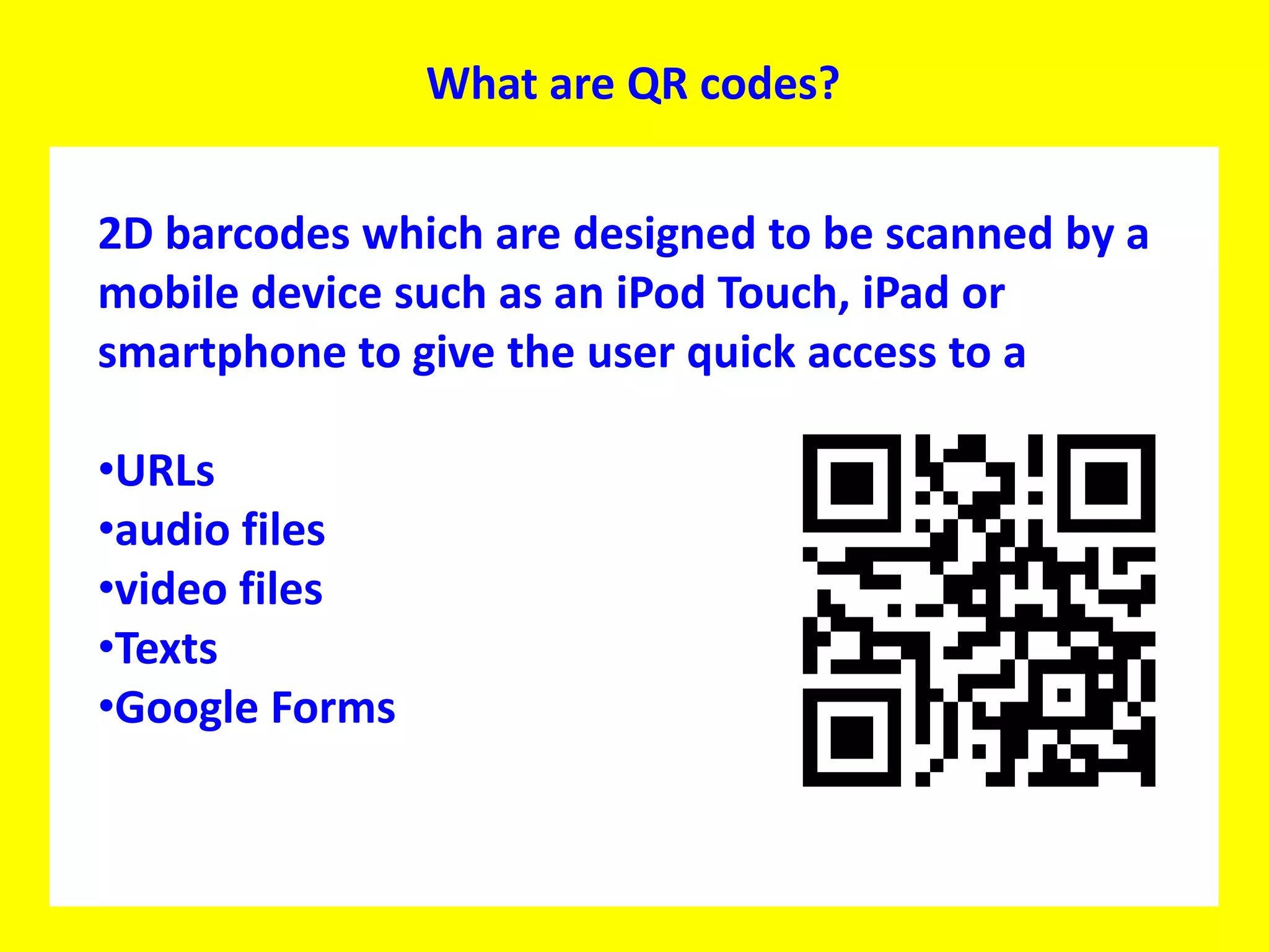 Exploring the educational potential of qr codes | PPTX