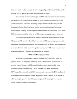 Exploring the emergence of virtual human resource development | PDF