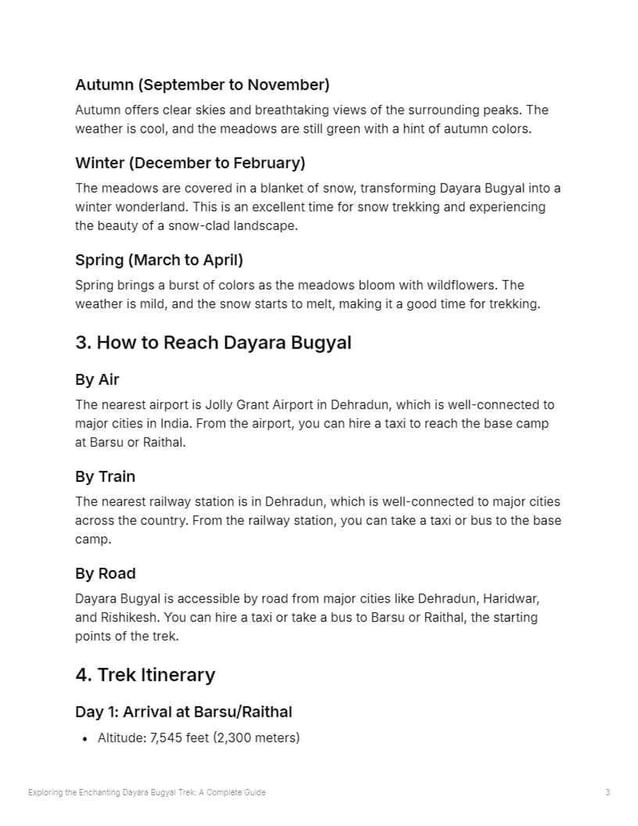 Exploring the Enchanting Dayara Bugyal Trek: A Complete Guide | PDF