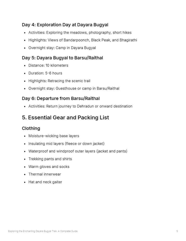 Exploring the Enchanting Dayara Bugyal Trek: A Complete Guide | PDF