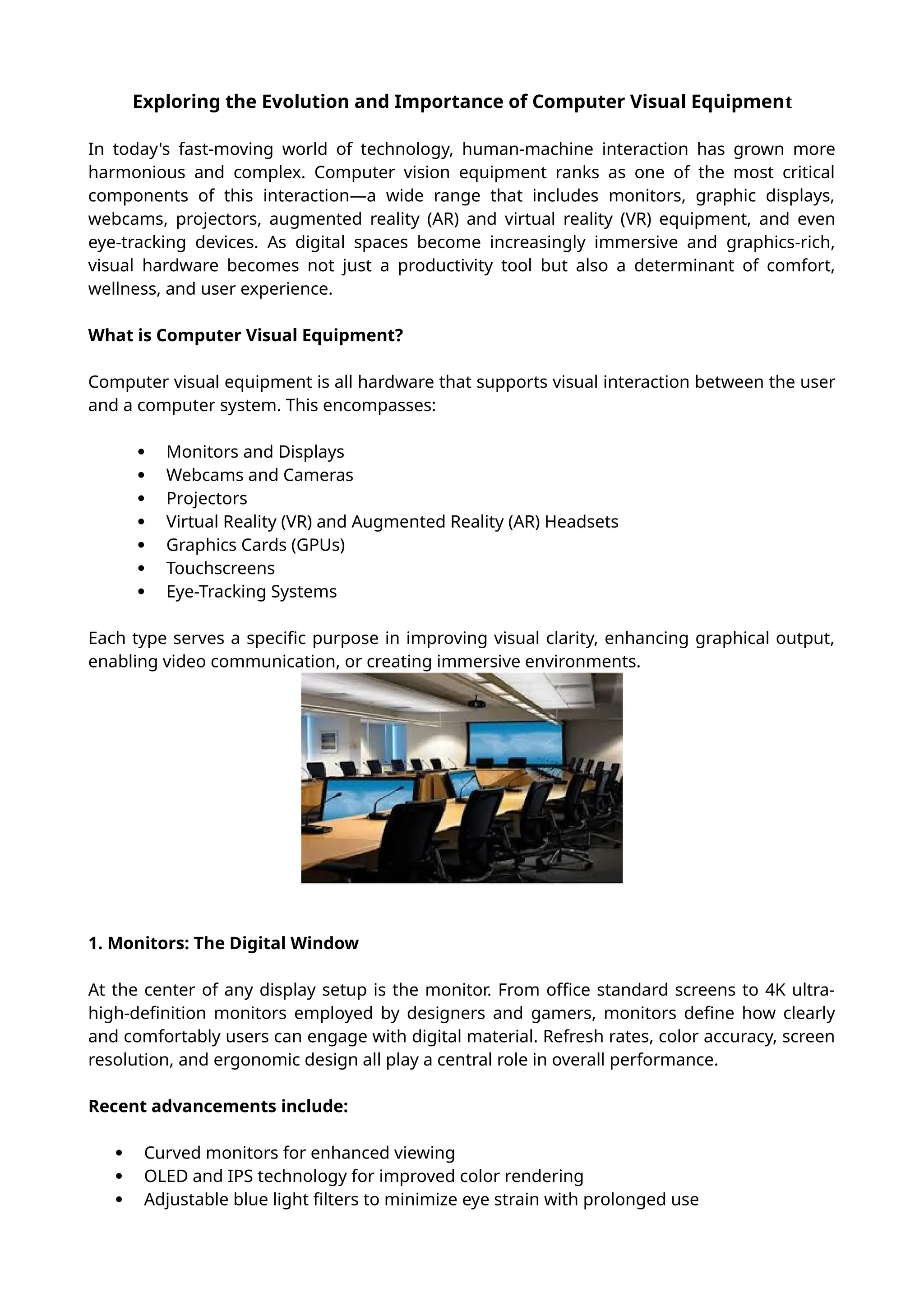 Importance of Computer Visual Equipment | DOCX