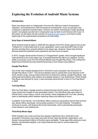 Upgrade Your Ride with the Best Android Car Stereo Music System | PDF