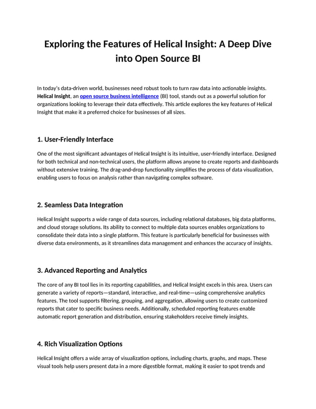 Exploring The Features Of Helical Insight A Deep Dive Into Open Source