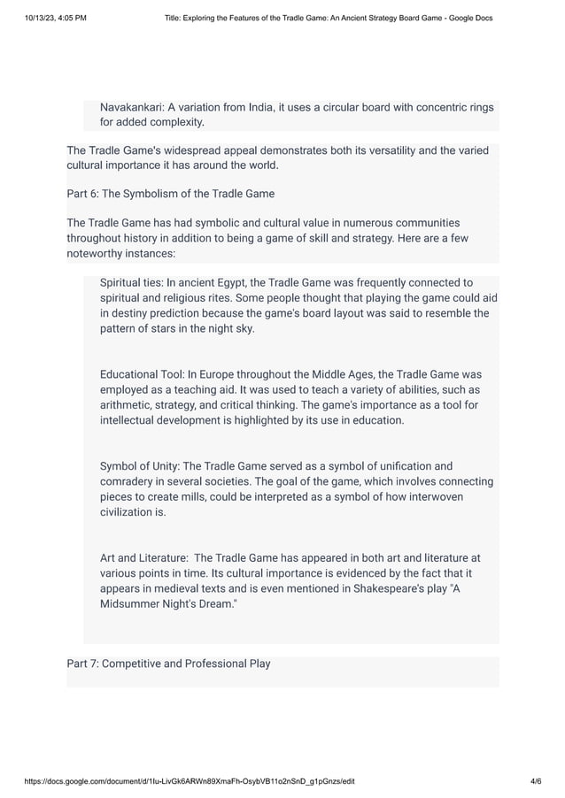 Exploring the Features of the Tradle Game-An Ancient Strategy Board ...