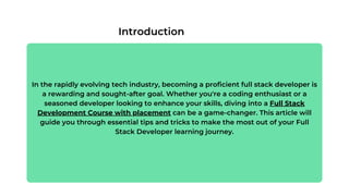 Exploring the Full Stack Developer Course Tips and Tricks.pdf