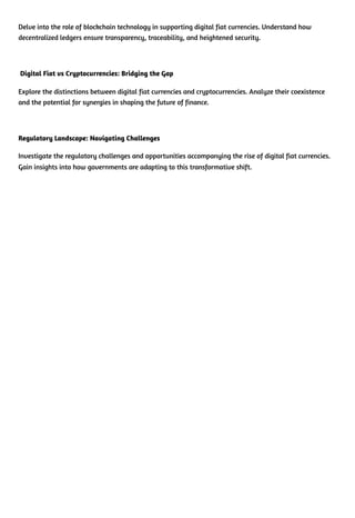 Exploring the Future | Digital Fiat Currency Unveiled | PDF