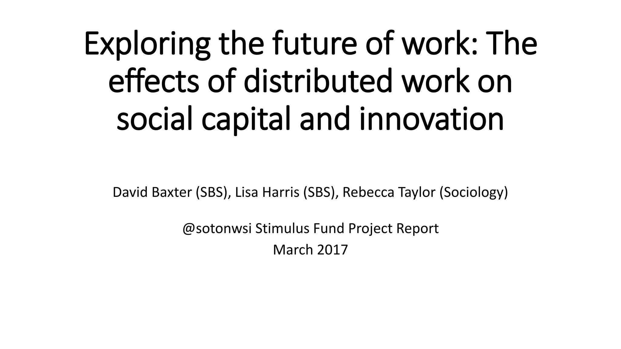 Exploring the future of work | PPT