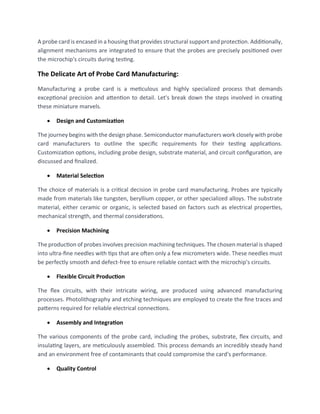 Exploring The Intricacies of Probe Card Manufacturing.pdf | Physics ...