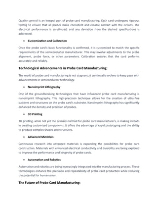 Exploring The Intricacies of Probe Card Manufacturing.pdf | Physics ...