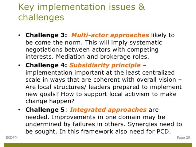 Exploring the key implementation challenges for the post 2015 agenda