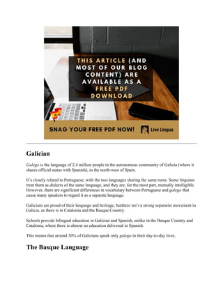 Exploring The Languages of Spain | PDF