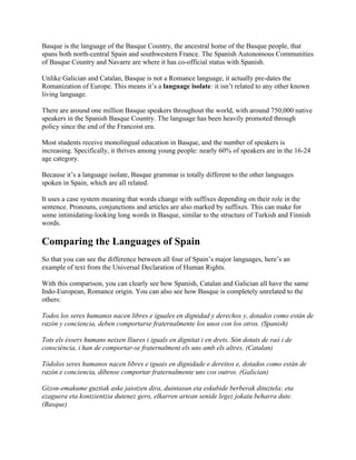 Exploring The Languages of Spain | PDF