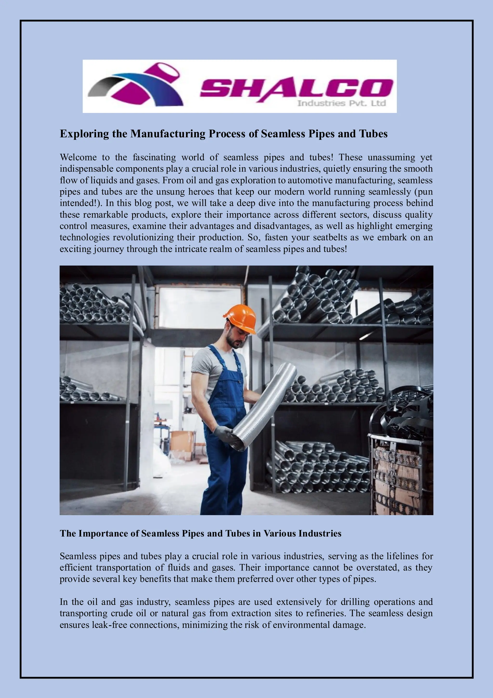 Exploring the Manufacturing Process of Seamless Pipes and Tubes.pdf