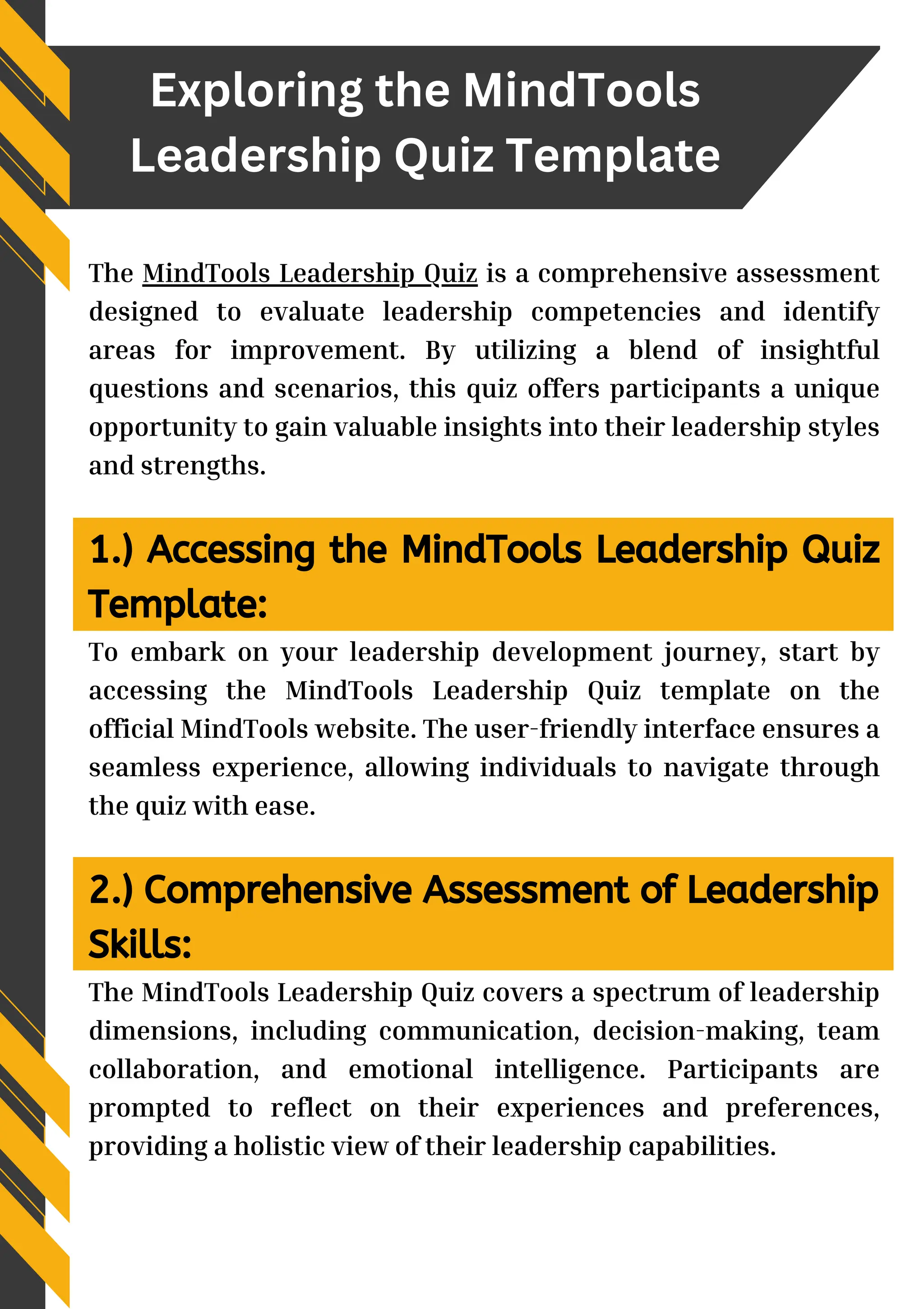 Exploring the MindTools Leadership Quiz Template | PDF