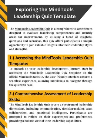 Exploring the MindTools Leadership Quiz Template | PDF