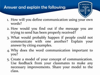 Exploring the nature of communication | PDF