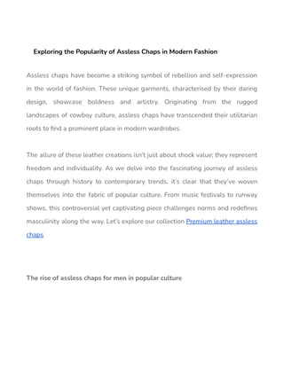 Exploring the Popularity of Assless Chaps in Modern Fashion.pdf ...