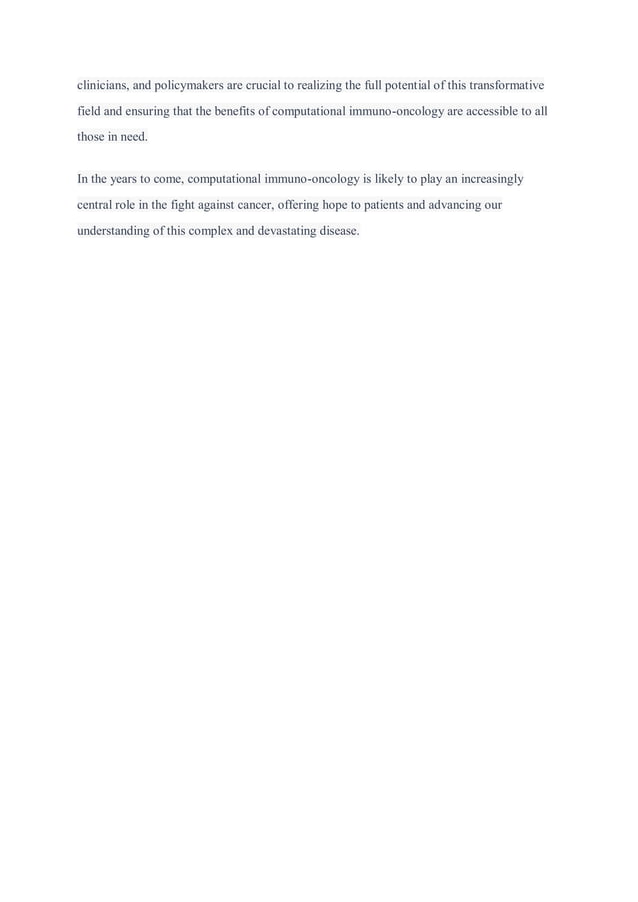 Exploring The Potential Of Computational Immuno Oncology Pdf