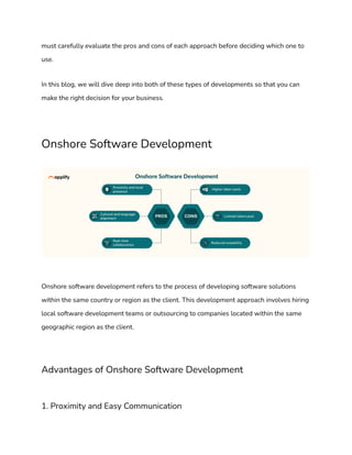 Exploring the Pros and Cons of Onshore and Offshore Software Development | PDF