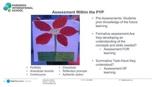 Exploring the PYP at Fairgreen International School | PPT