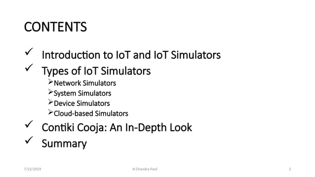 Exploring the Realm of IoT Simulators.pptx | Cloud Computing | Internet