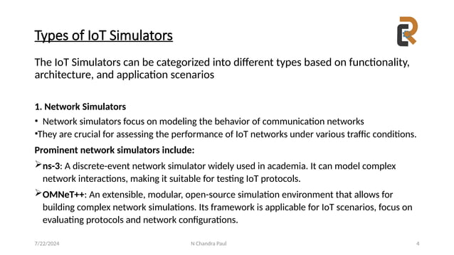 Exploring the Realm of IoT Simulators.pptx | Cloud Computing | Internet