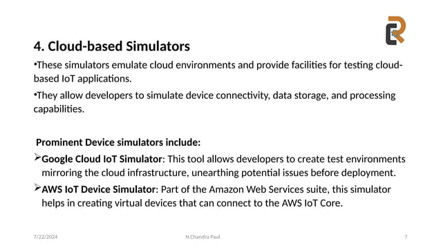 Exploring the Realm of IoT Simulators.pptx | Cloud Computing | Internet
