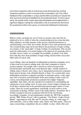 Exploring the role of a scriptwriter | DOCX