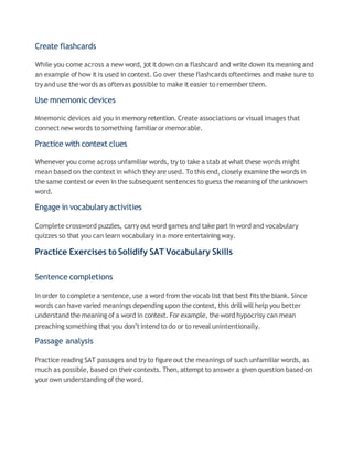 Examining the SAT Word List: 20 of the Most Frequently Used Words | PDF