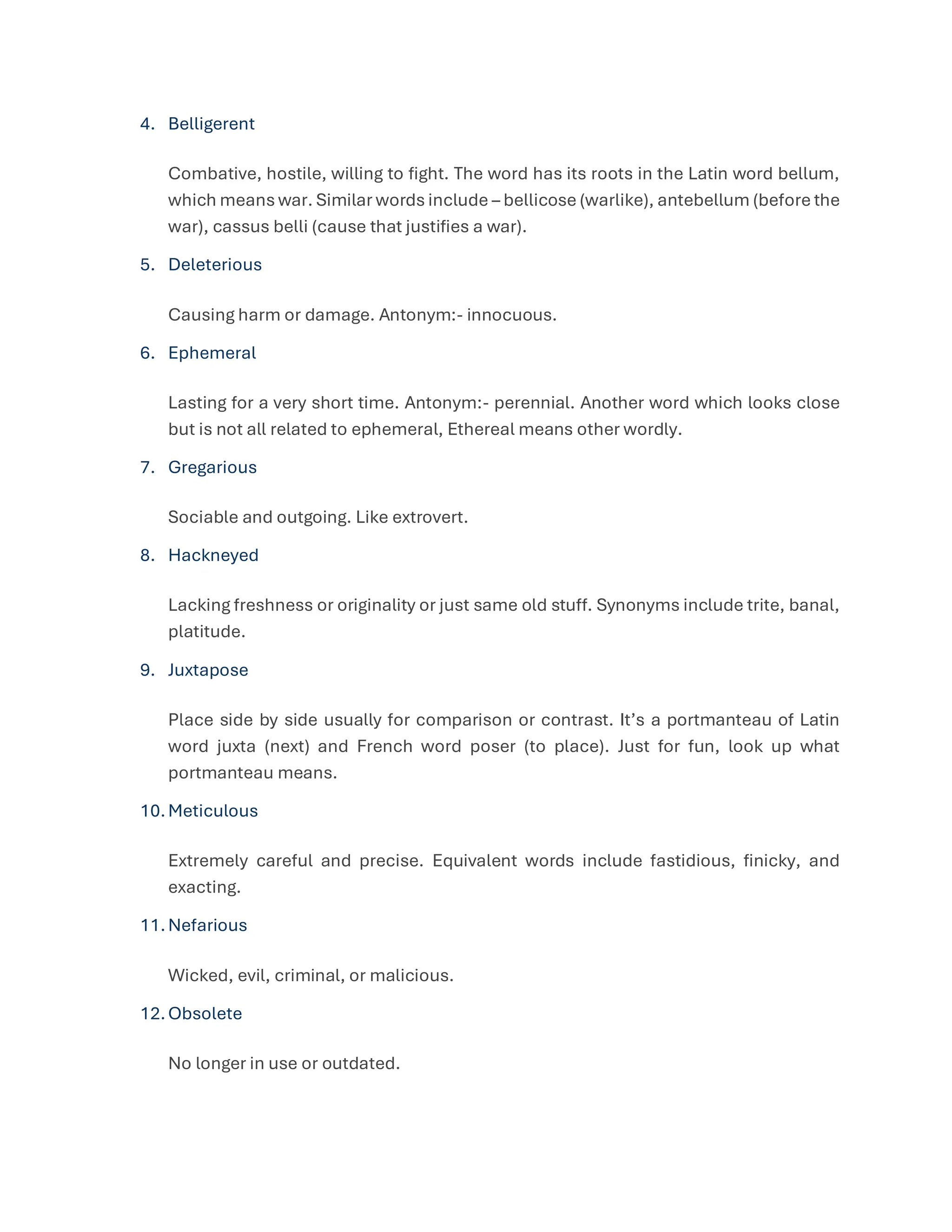 Exploring the SAT Vocabulary List: 20 of the Most Common Word | PDF