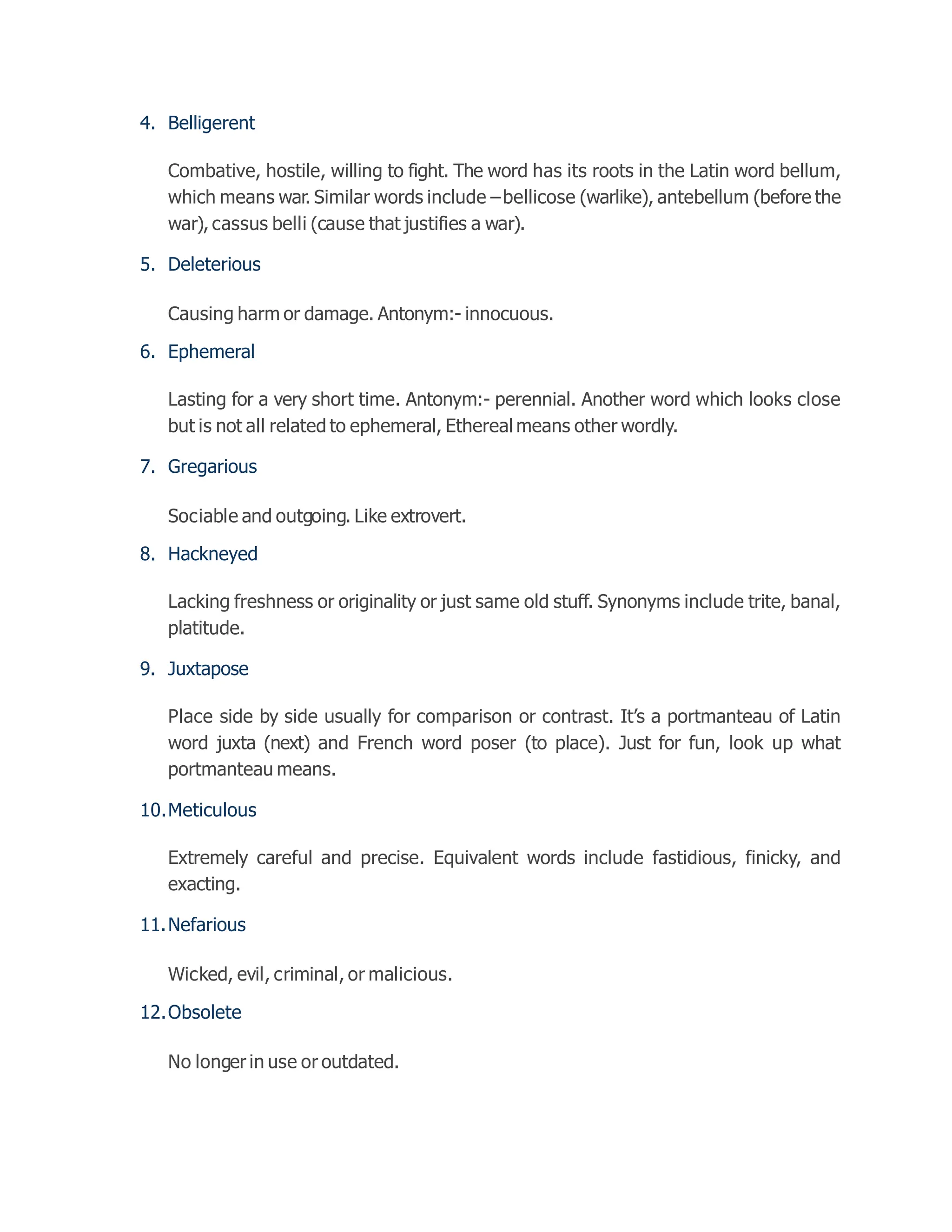 Exploring the SAT Vocabulary List: 20 of the Most Common Word | PDF