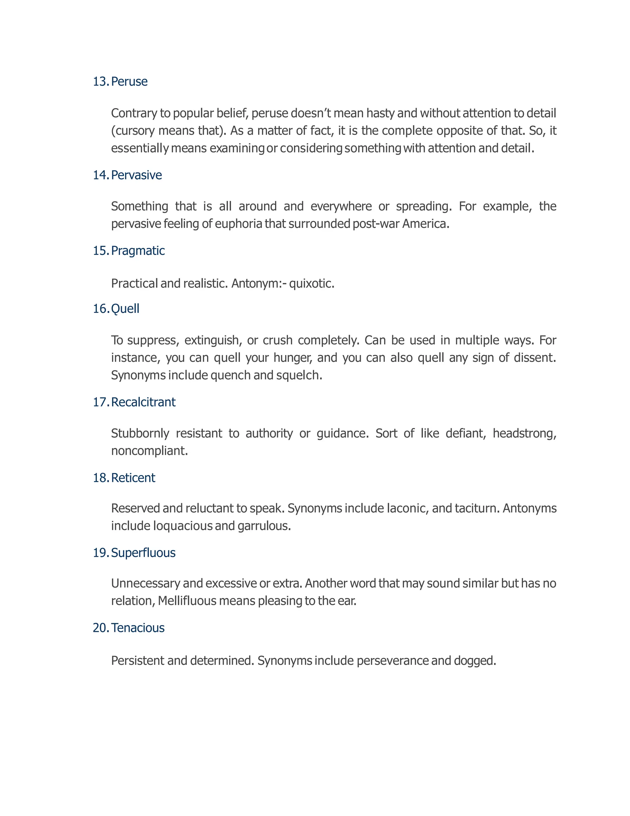 Exploring the SAT Vocabulary List: 20 of the Most Common Word | PDF