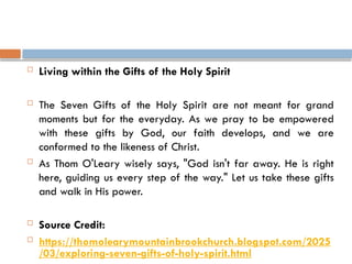 Exploring the Seven Gifts of the Holy Spirit: A Catholic Perspective | PPTX