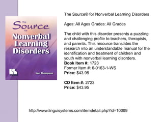 Exploring the signs and interventions for nonverbal learning disorders ...