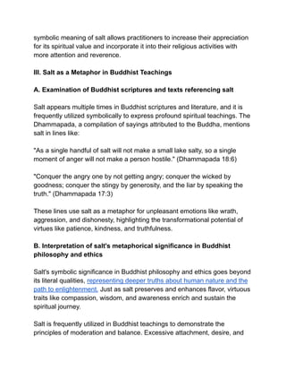 Exploring the Symbolic and Spiritual Significance of Salt in Buddhism | PDF