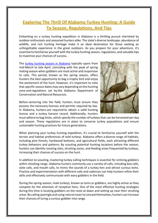 Exploring The Thrill Of Alabama Turkey Hunting A Guide To Season ...